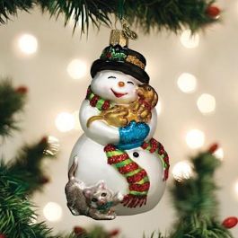 Snowman with Playful Pets 24202 by Old World Christmas